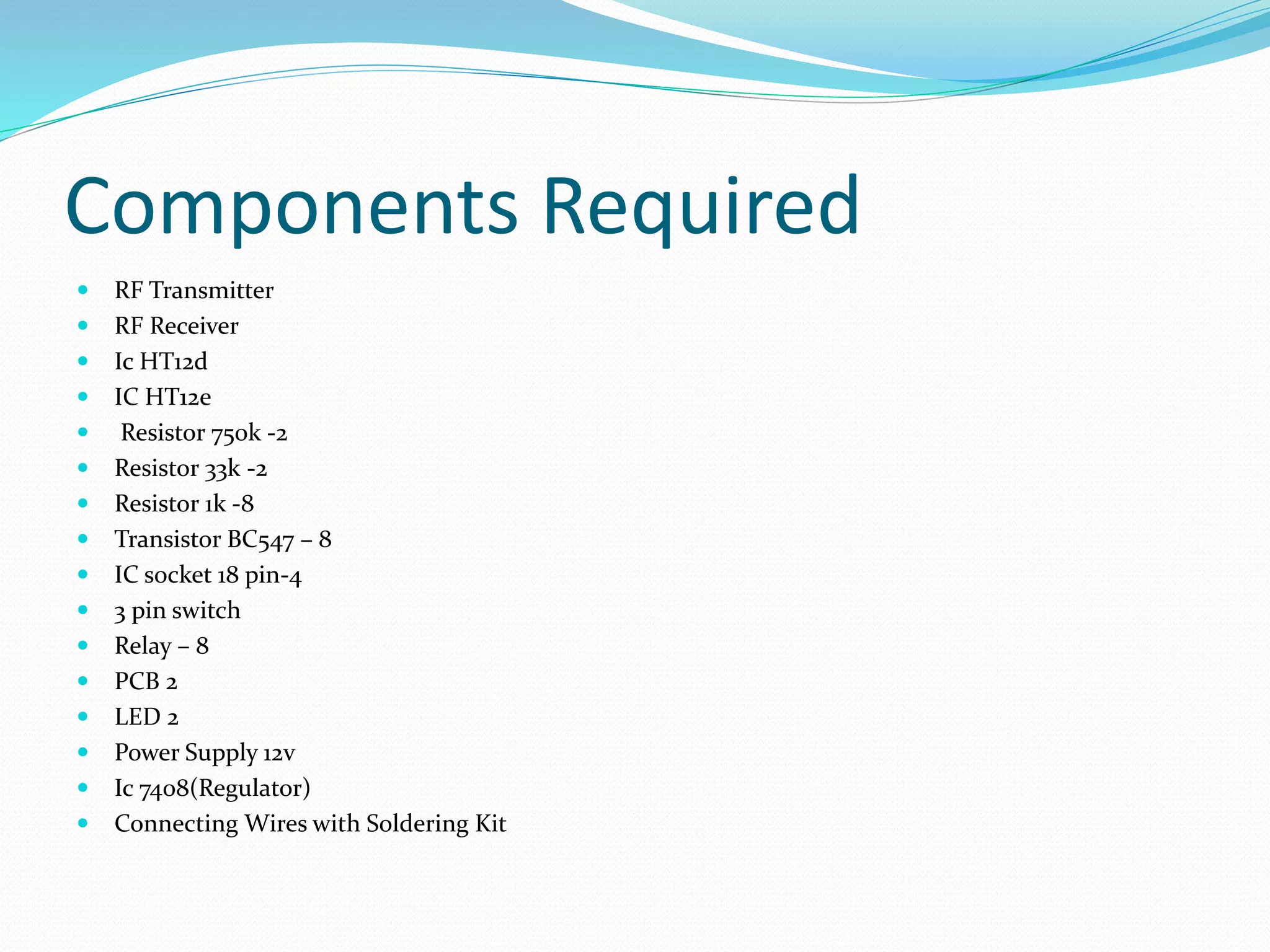 Rf Based Home Automation System Ppt