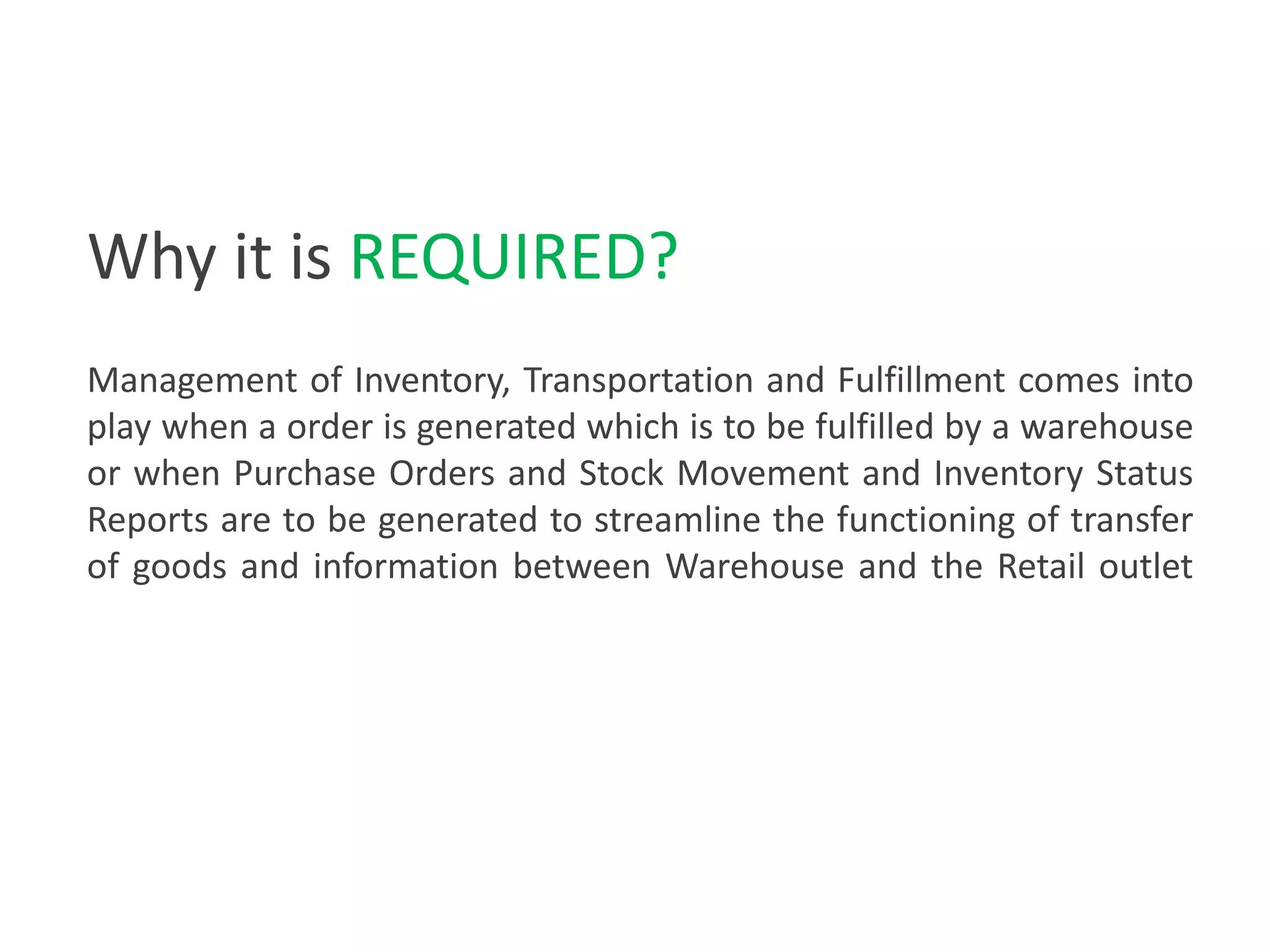 Depot Management System | PPTX