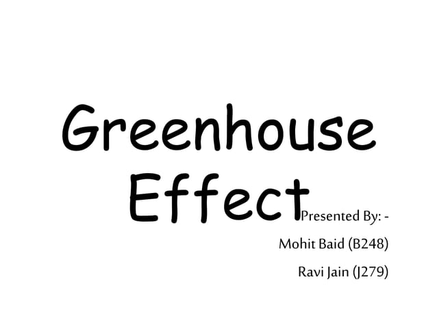 Greenhouse effect PPT | PPT