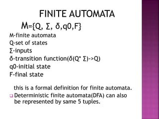 formal definitions in theory of computation | PPT