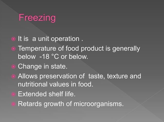 Air blast and immersion freezing | PPTX | Desserts and Baking | Food & Drink