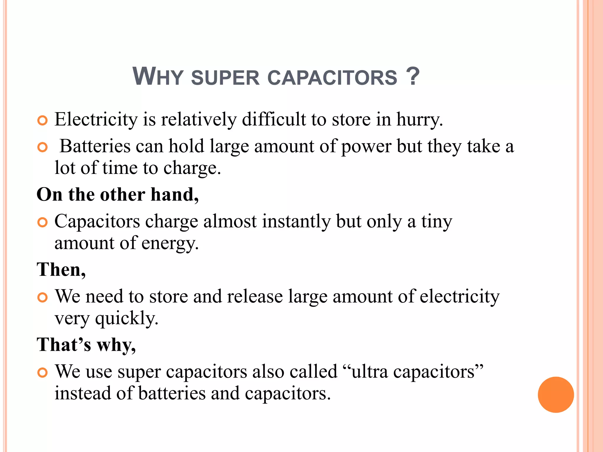 Seminar on Super capacitors | PPTX
