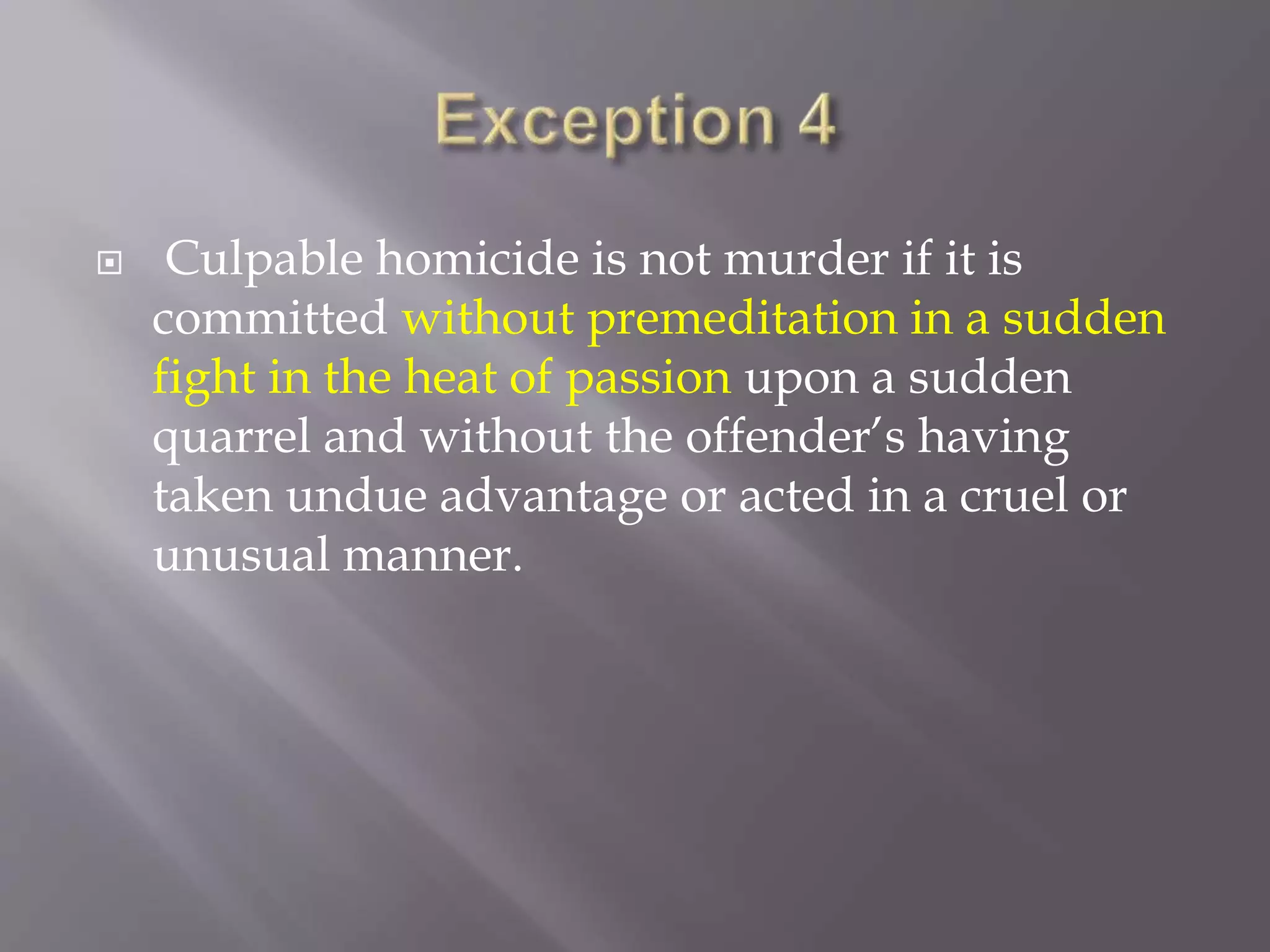 culpable homicide, murder and grievous hurt | PPTX