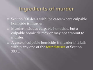 culpable homicide, murder and grievous hurt | PPTX