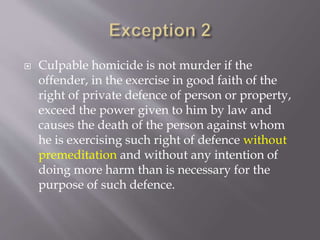 culpable homicide, murder and grievous hurt | PPTX