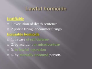 culpable homicide, murder and grievous hurt | PPTX