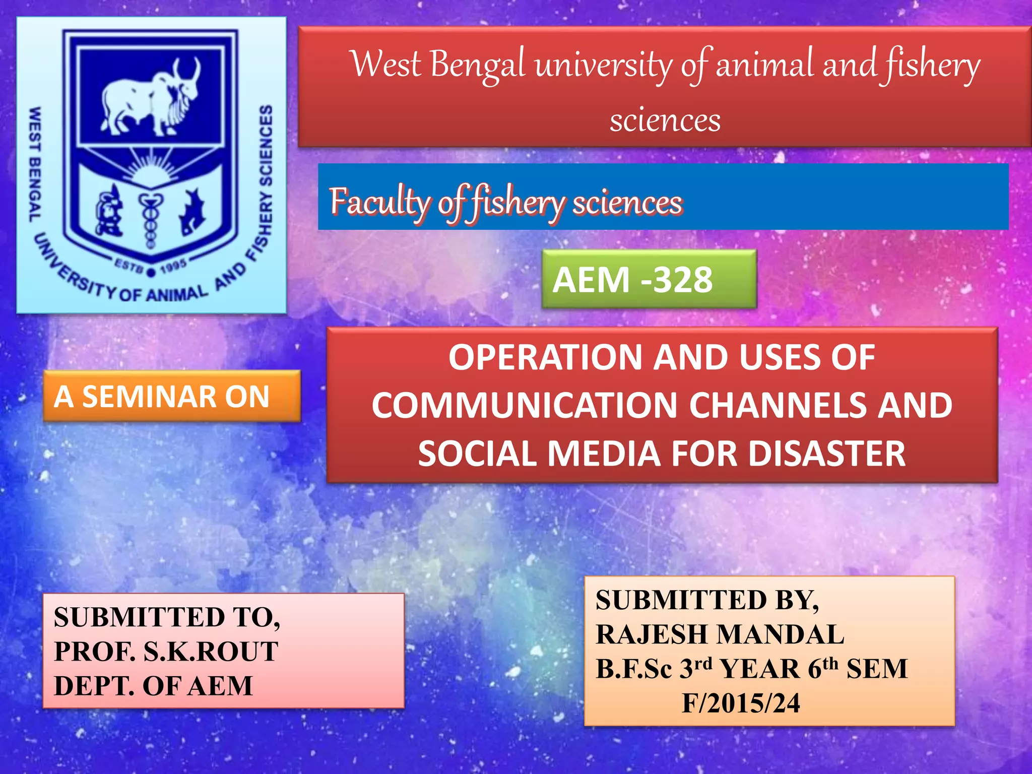 ROLE OF SOCIAL MEDIA IN DISASTER MANAGEMENT | PPTX