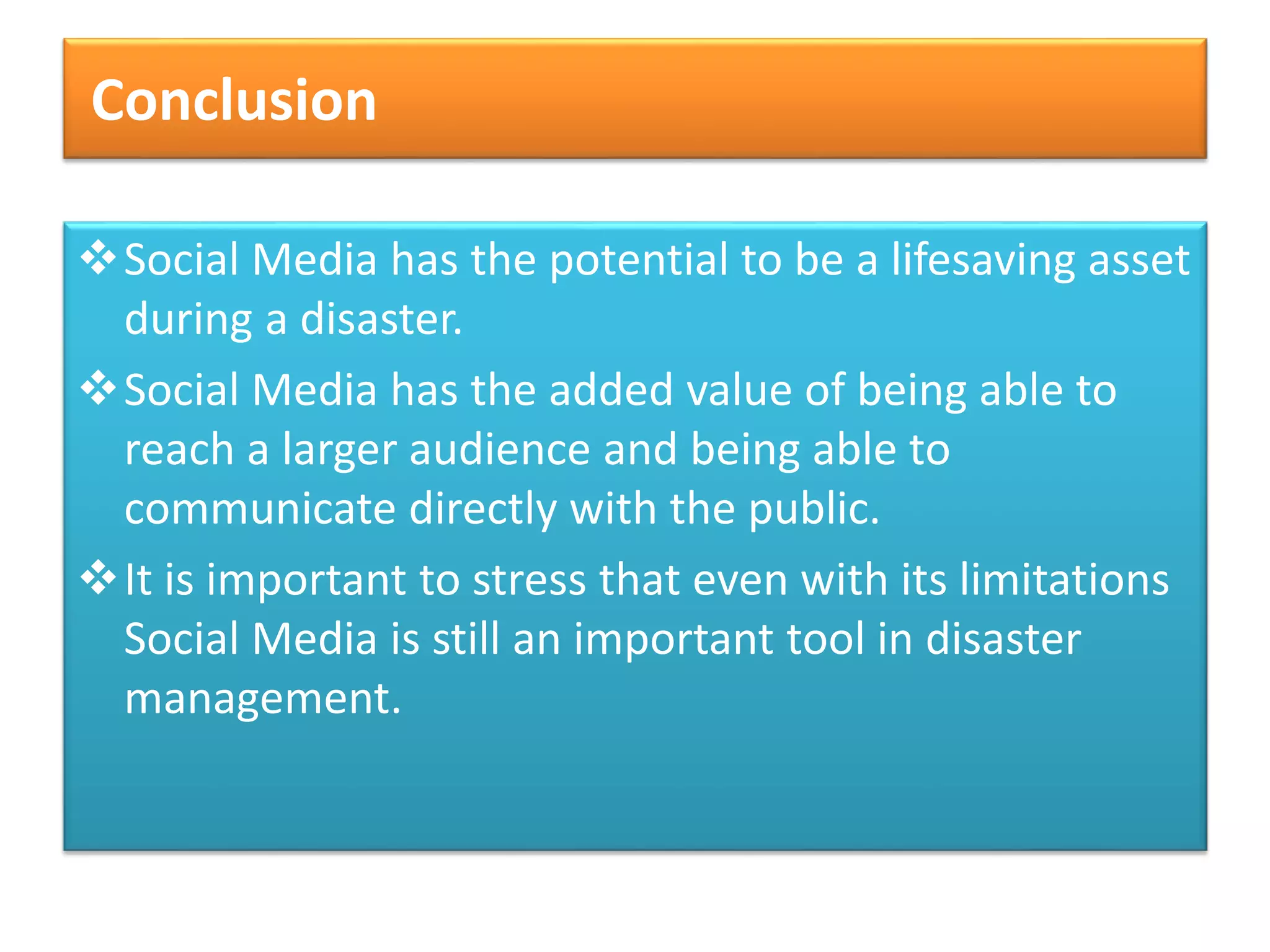 ROLE OF SOCIAL MEDIA IN DISASTER MANAGEMENT | PPTX
