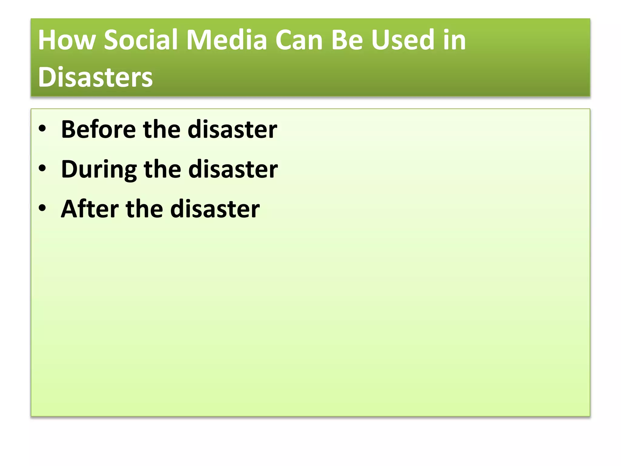 ROLE OF SOCIAL MEDIA IN DISASTER MANAGEMENT | PPTX
