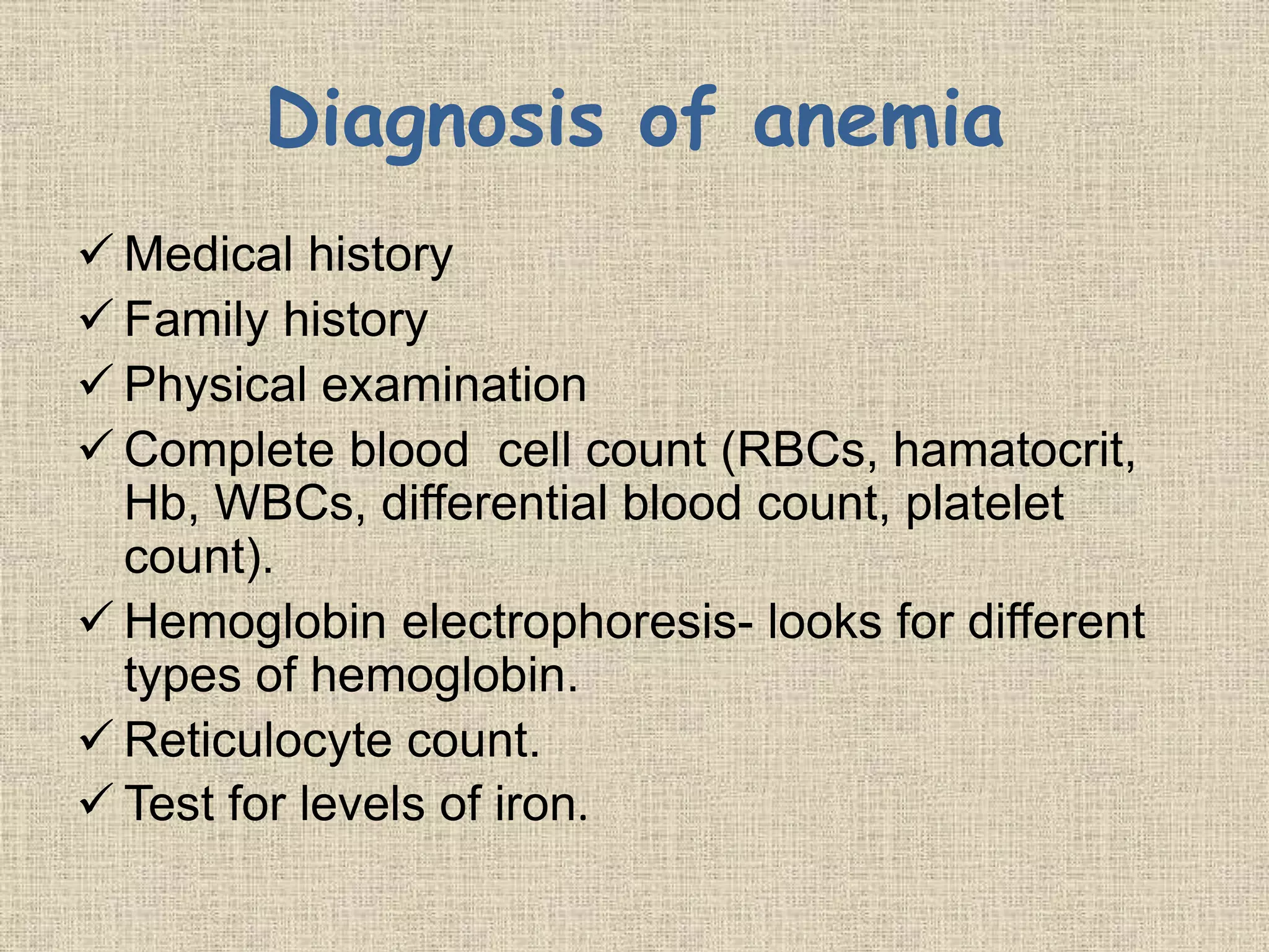 Anemia | PPTX | Blood Disorders | Diseases and Conditions