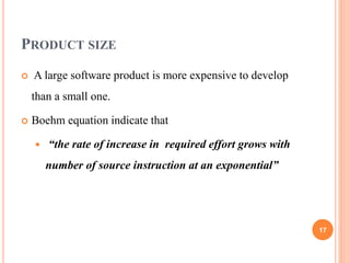 software cost factor | PPTX | Computer Software and Applications | Computing