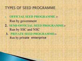 Development and management of seed programme -seed village concept | PPTX