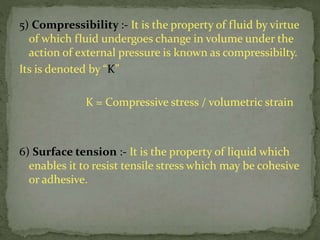 PROPERTIES OF FLUIDS & ITS PRESSURE MEASURMENTS | PPT