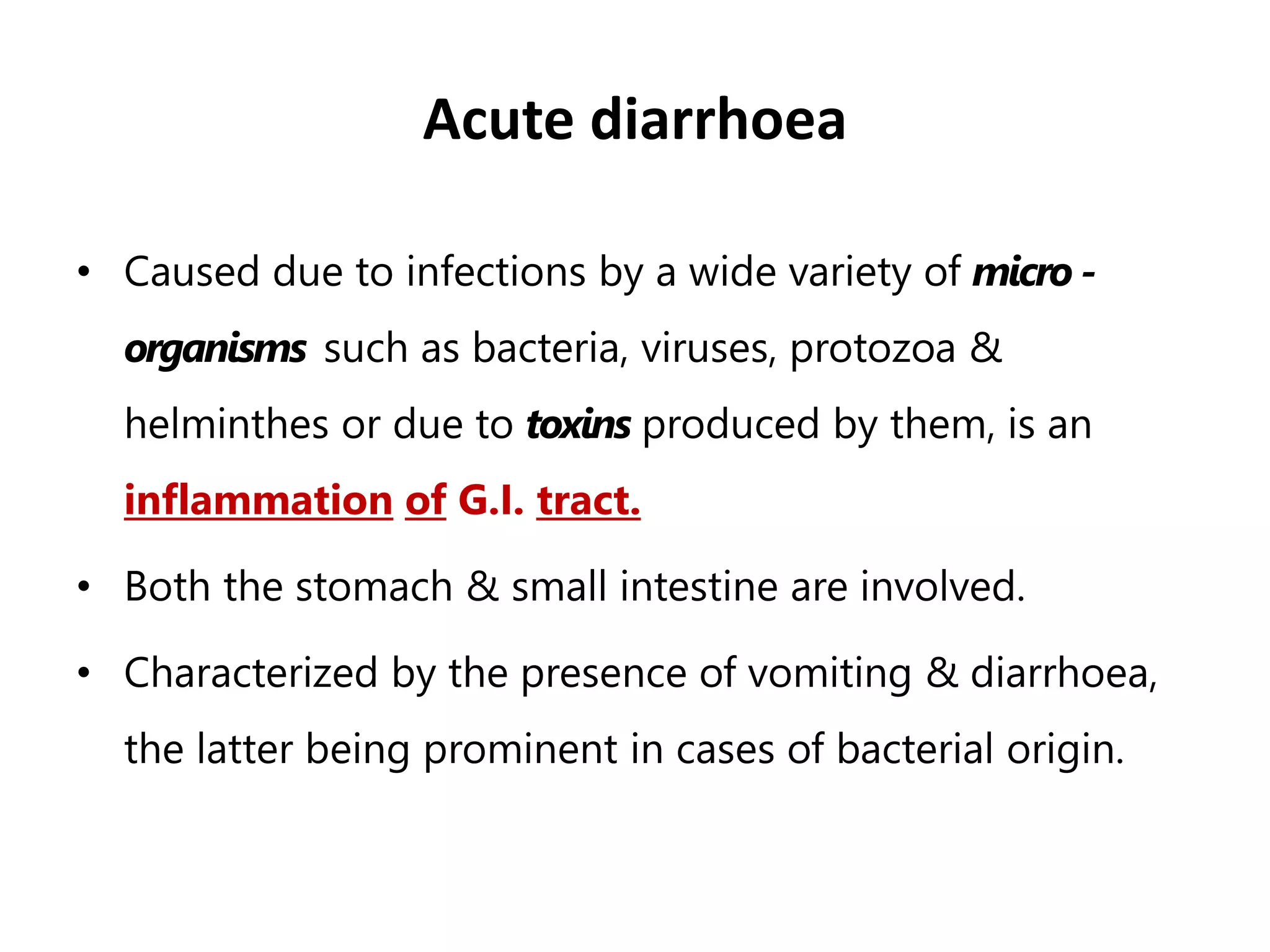 acute diarrhoeal diseases | PPTX