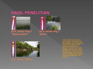 Obeservasi Pencemaran Air Danau Villa Mutiara Gading 1 Bekasi | PPTX