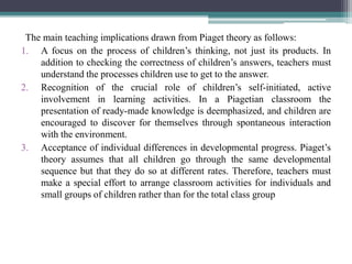 Jean Piaget's theory of cognitive development | PPTX