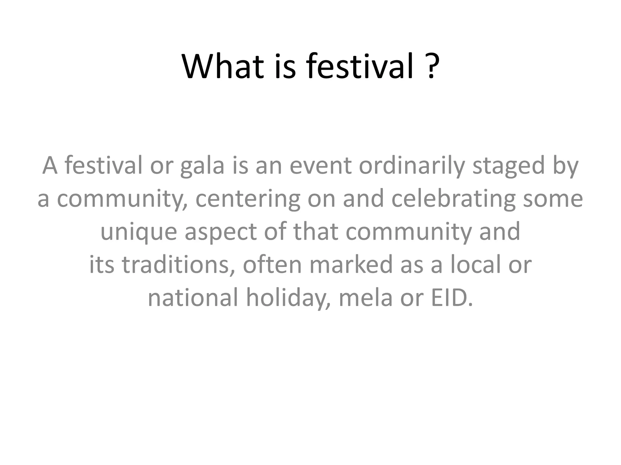 What is festival ? | PPTX