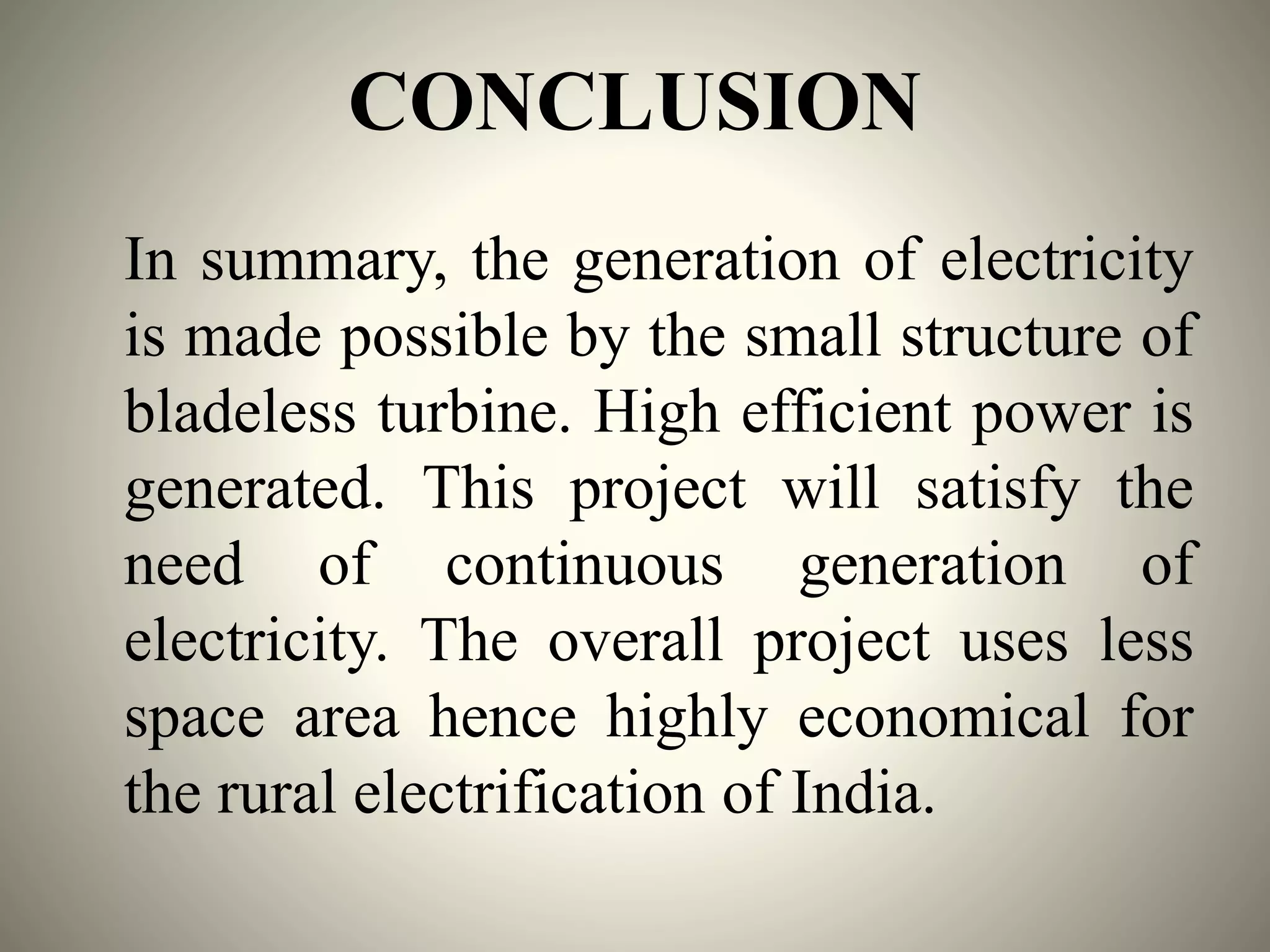 BLADELESS WIND TURBINE | PPTX