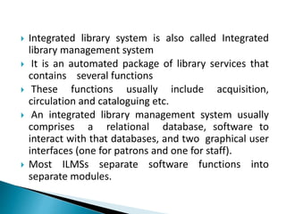 integrated library system | PPT