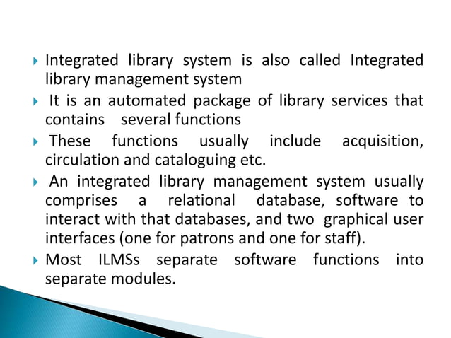 integrated library system | PPT