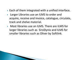 integrated library system | PPT