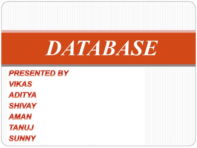 DATABASE PRESENTATION | PPT