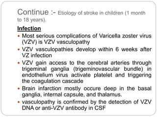 Stroke in children and young adult | PPTX