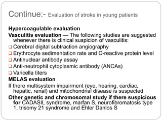 Stroke in children and young adult | PPTX