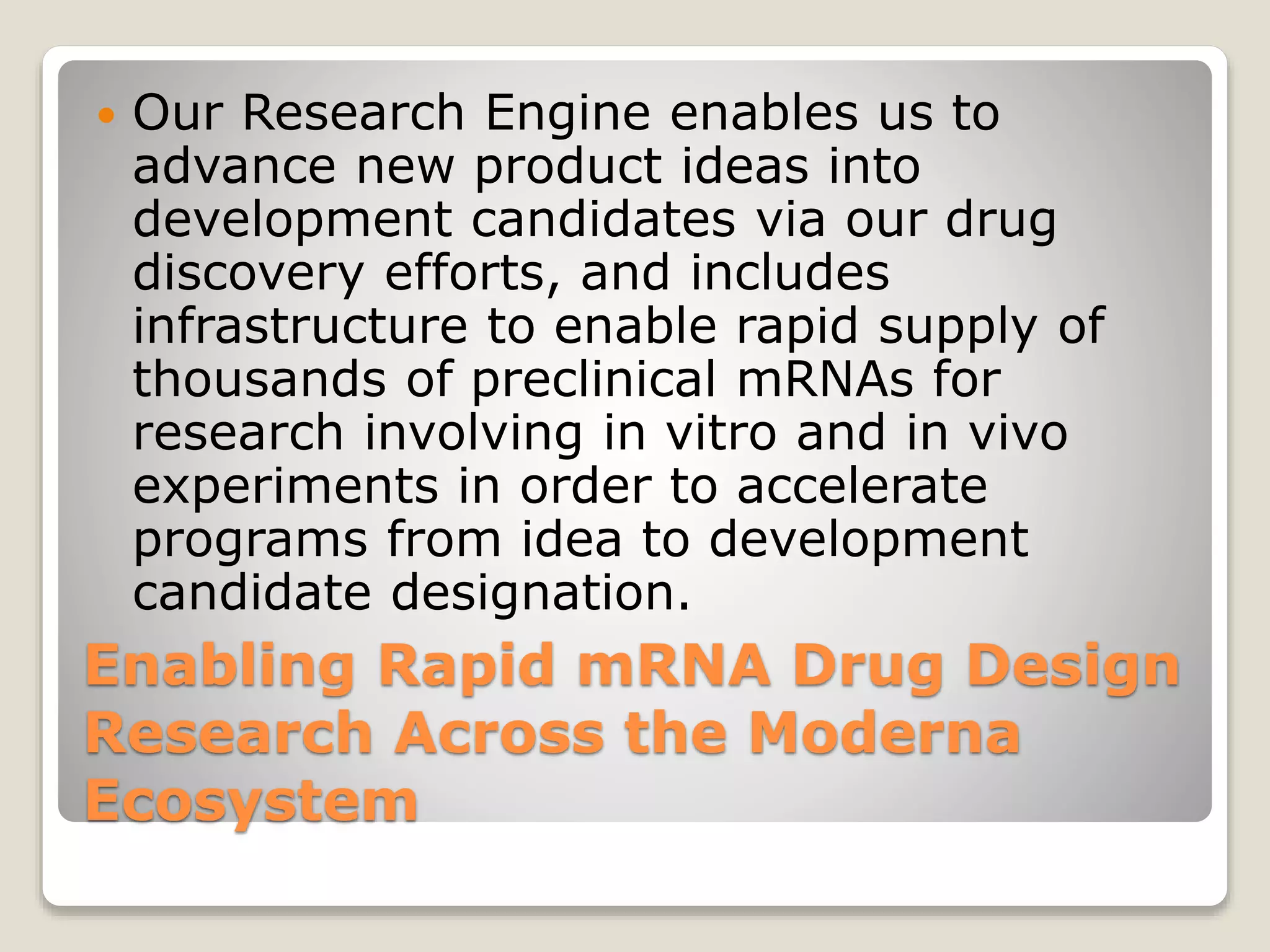 mRNA Research and Innovation Engine | PPT