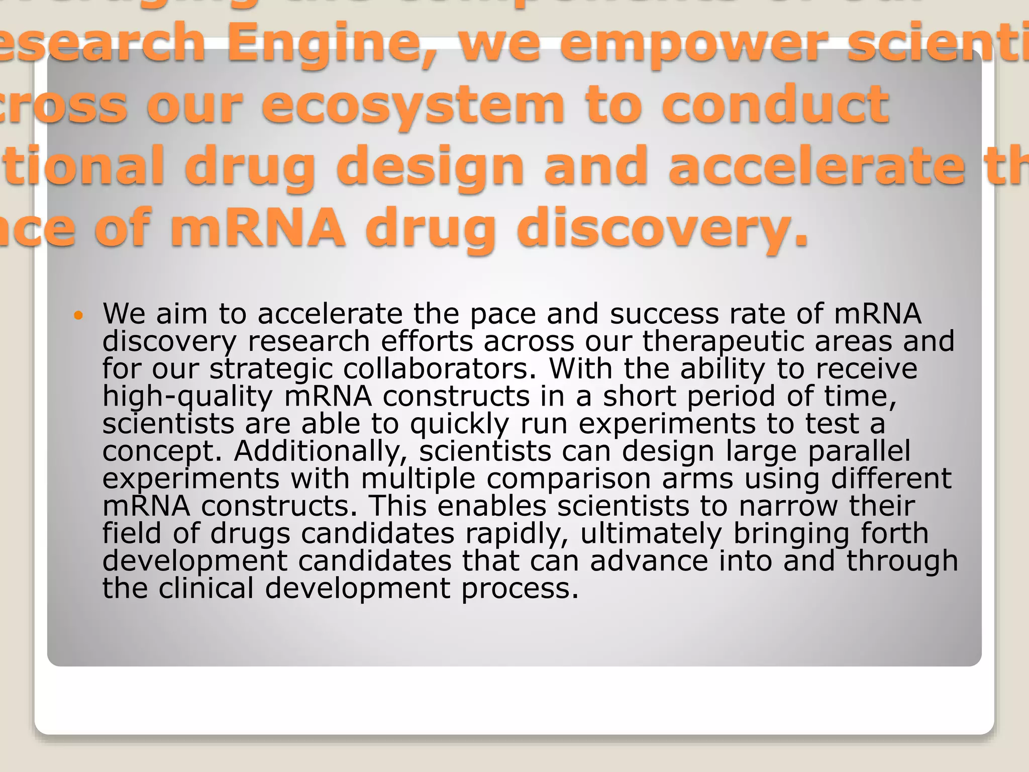 mRNA Research and Innovation Engine | PPT