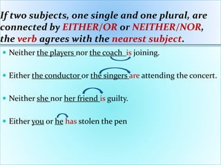 Subject Verb Agreement prepared by Rajni Jain J.N.V Sirohi (Raj.) | PPT
