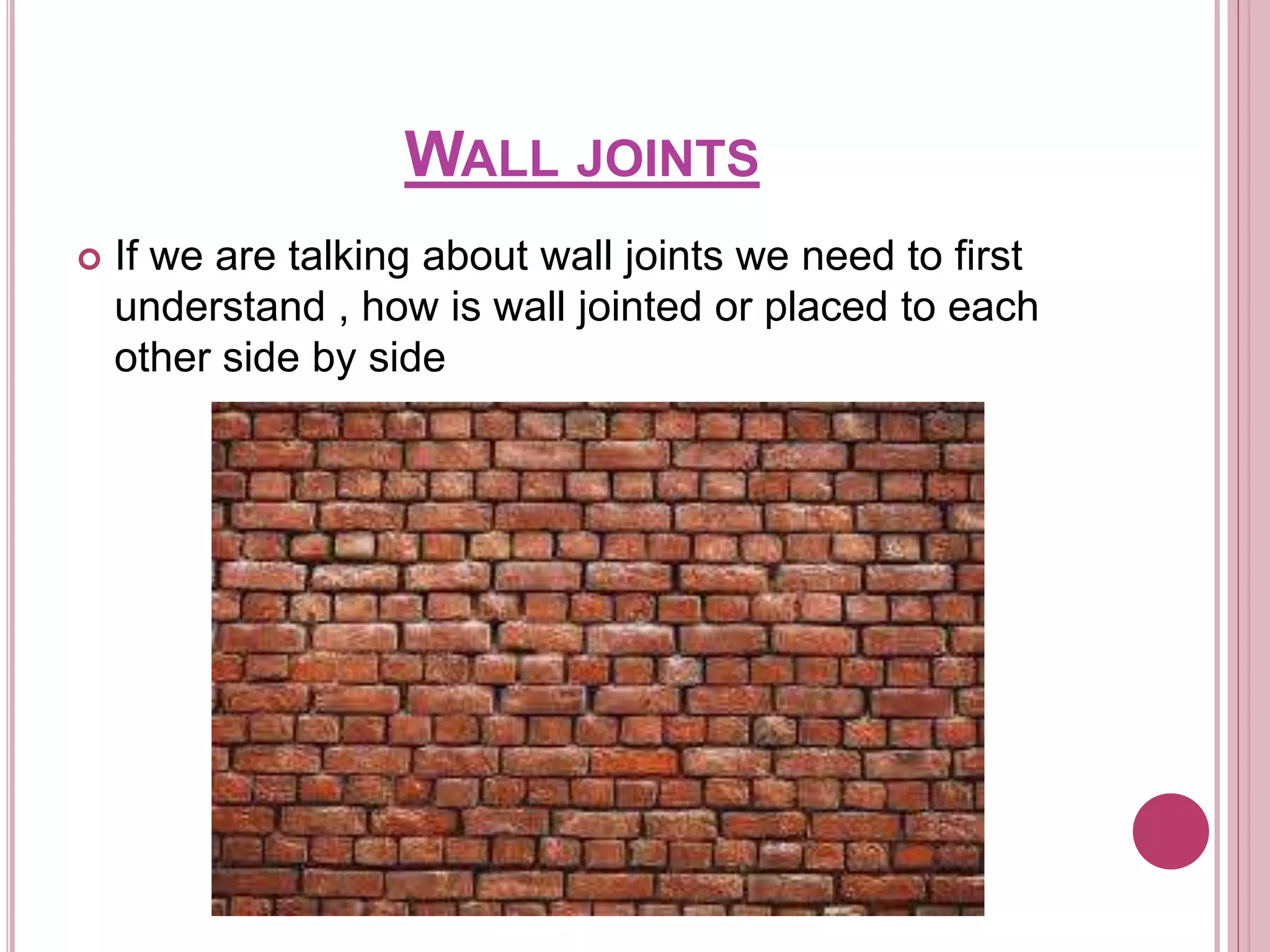 wall joints & sanitary fitings | PPTX