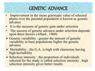 heritability, genetic advance ,G*E interaction | PPTX
