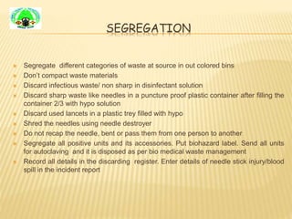 Practical Approach of safe Disposal of Hospital Waste Management | PPTX
