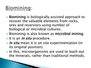 Biomining | PPTX | Chemistry | Science