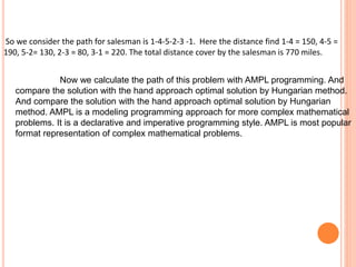 Operation research model for solving TSP | PPTX | Programming Languages | Computing