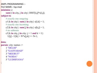 Operation research model for solving TSP | PPTX | Programming Languages ...