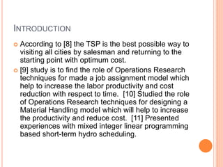 Operation research model for solving TSP | PPTX | Programming Languages ...