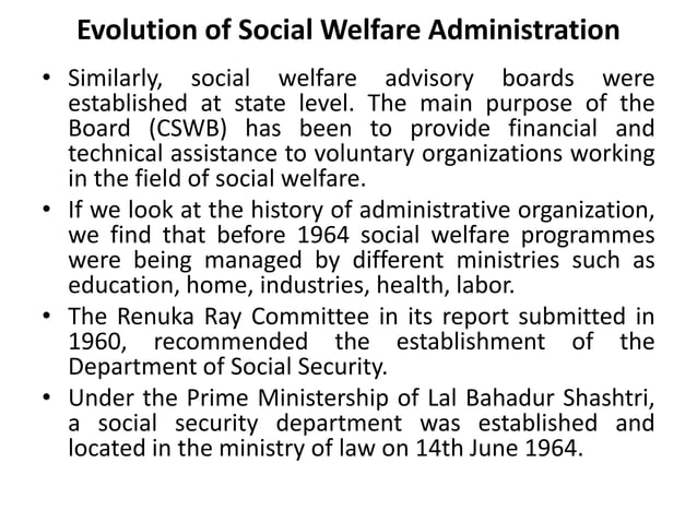 social welfare administration | PPTX