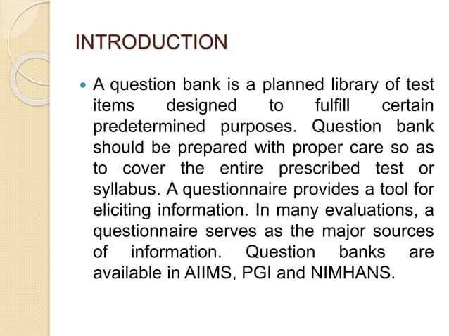 Question Bank Preparation Procedure and Plan | PPTX