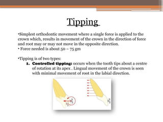 Mechanics of tooth movement, tooth movement in oral cavity | PPTX