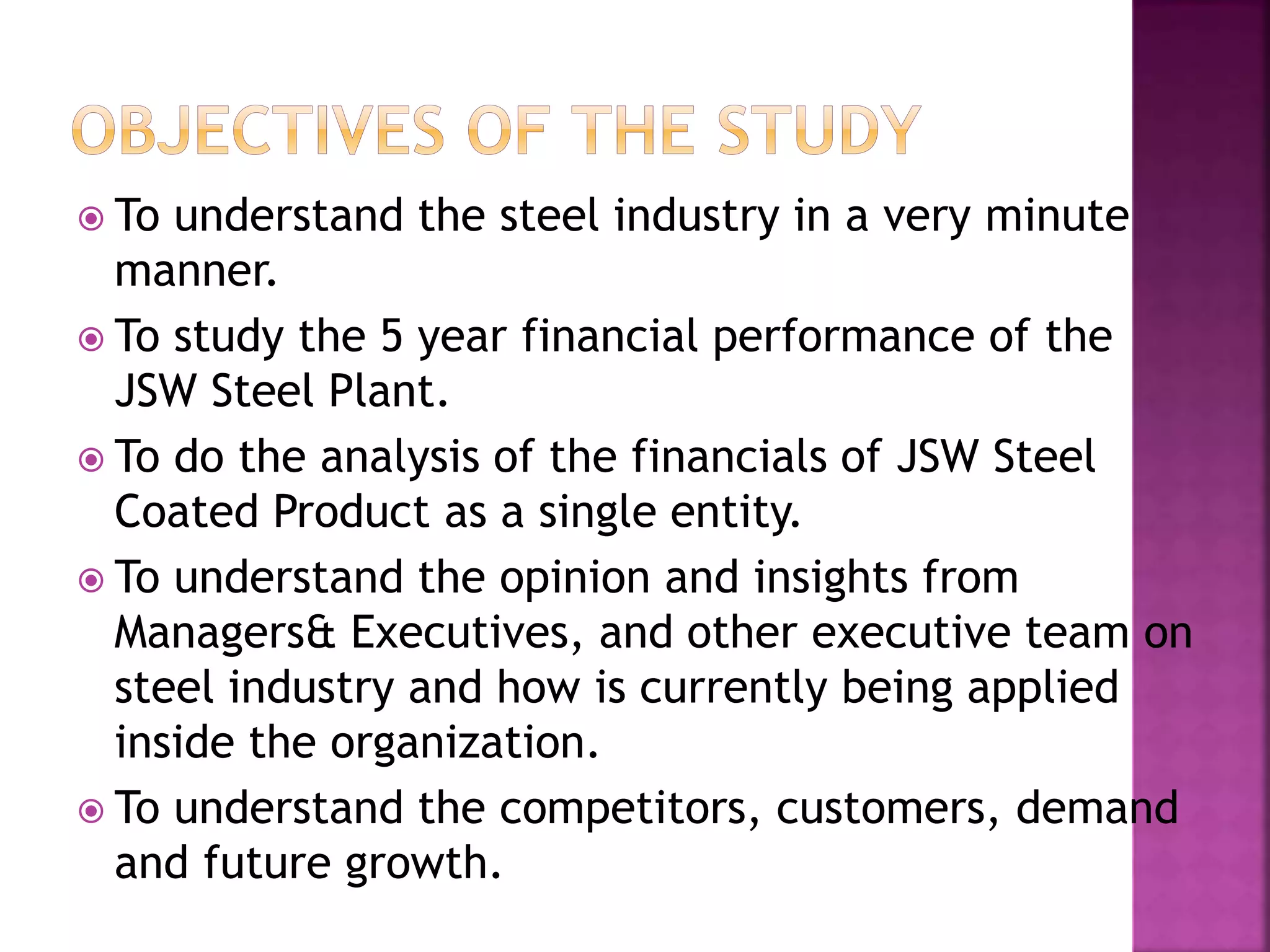 Financial analysis of steel industry ( JSW) | PPTX