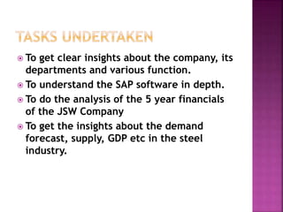 Financial analysis of steel industry ( JSW) | PPTX