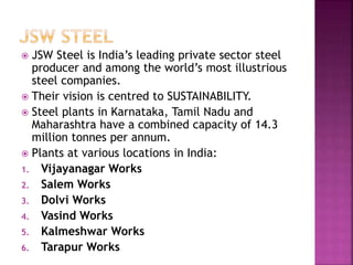 Financial analysis of steel industry ( JSW) | PPTX