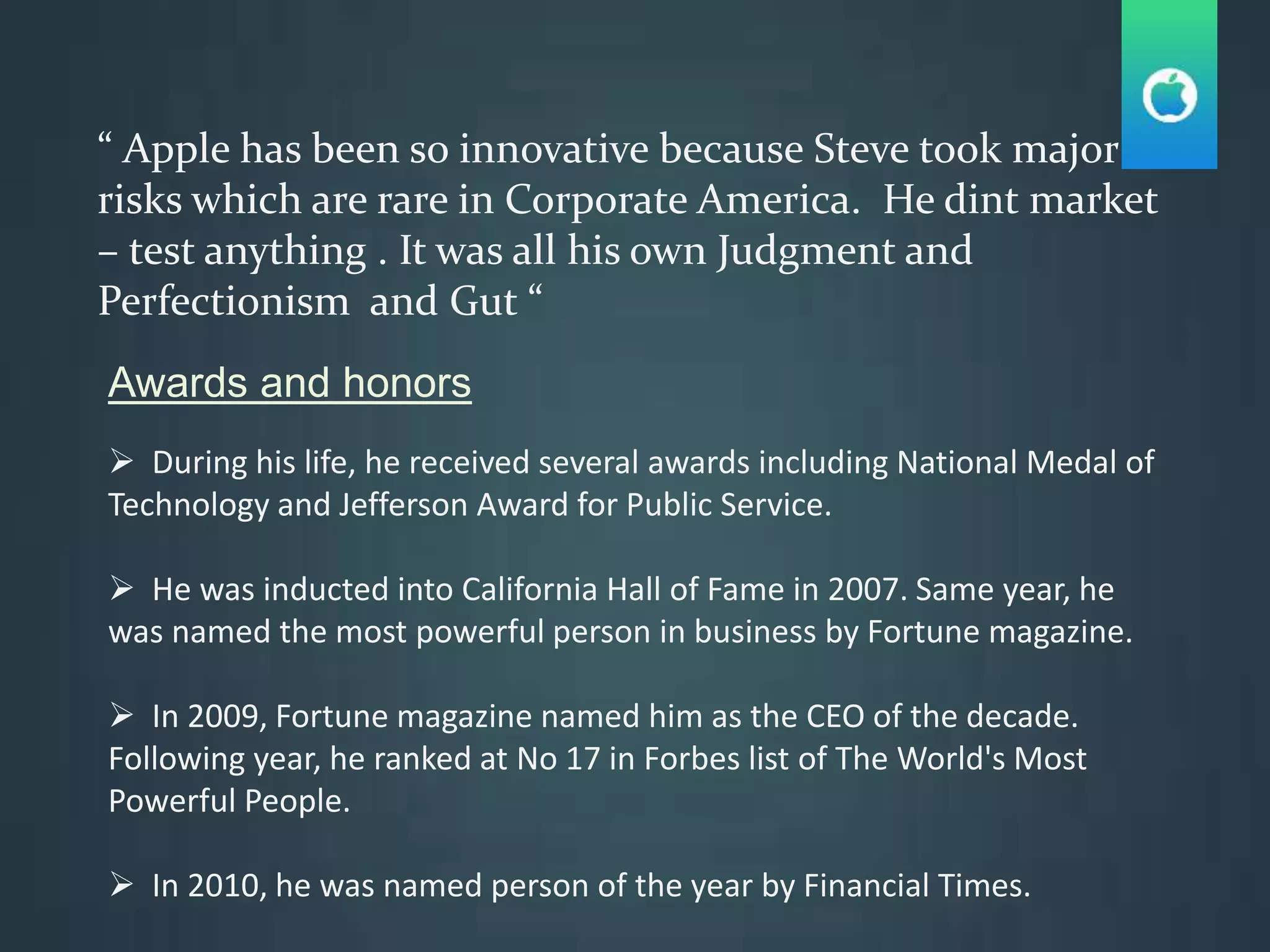 Entrepreneur presentation on Life of Steve Jobs | PPTX