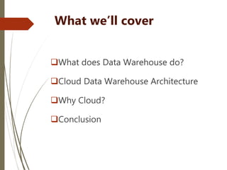 Data Warehouse in Cloud | PPTX