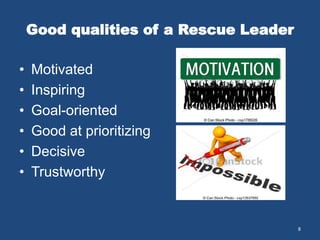 LEADERSHIP QUALITIES OF A RESCUER | PPTX | Dogs | Pets