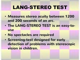 stereopsis history ,uses and charts | PPTX