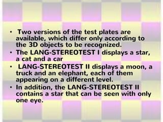 stereopsis history ,uses and charts | PPTX