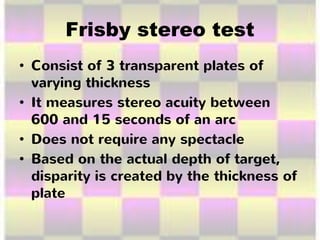 stereopsis history ,uses and charts | PPTX